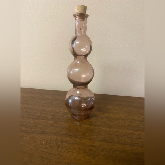 Art | Vintage Type Clear Purple Bobble Glass With Cork Lid | Poshmark